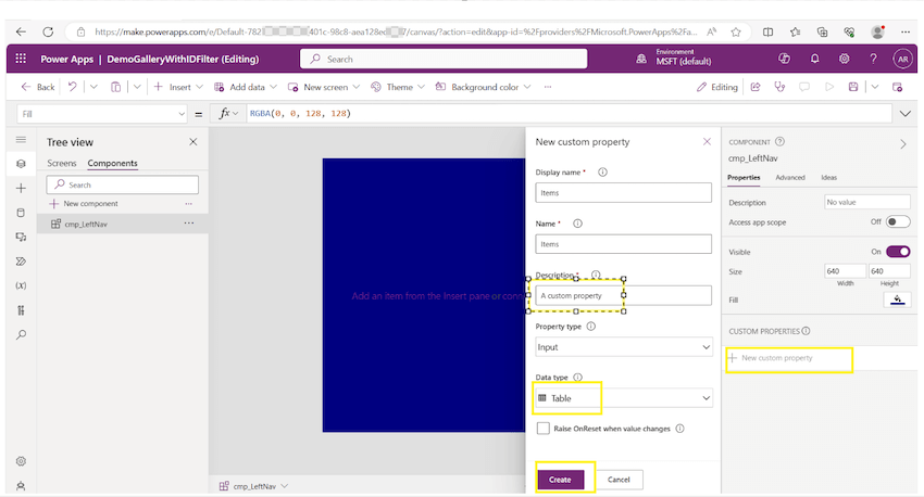 PowerApps Reusable Component for left or top navigation